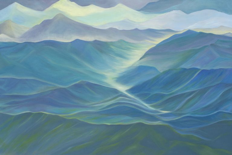 Himalayas Carved by Water, 2013, oil on canvas, 42 x 64" - Fredericka ...