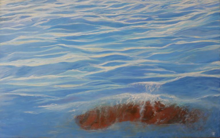 Mediteranean Sanctuary, 2019, oil on linen, 30-x-48 - Fredericka Foster